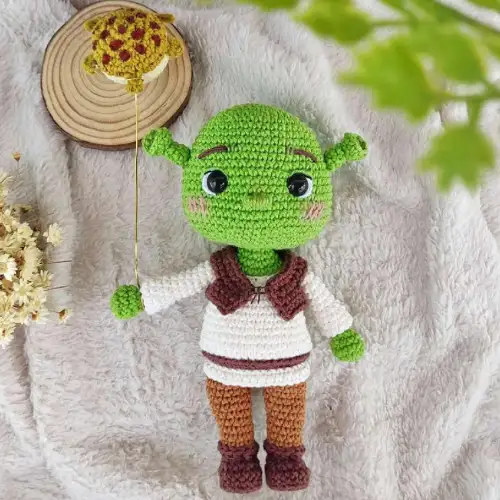 Shrek Amigurumi Patrón Gratis Paso a Paso