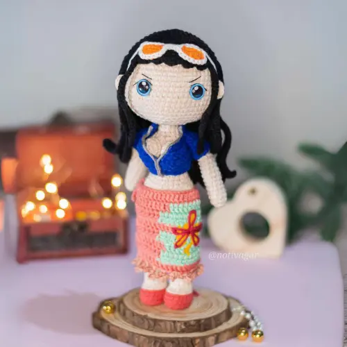 Robin One Piece Amigurumi Patrón Gratis Paso a Paso